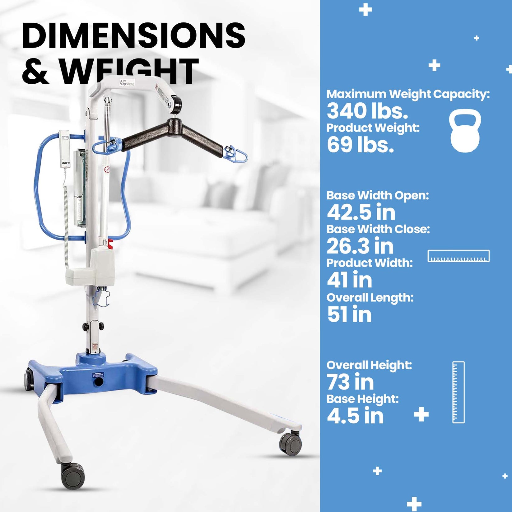 Joerns Hoyer Advance-E 340 Portable Patient Lift- Free Next Day Shippi ...