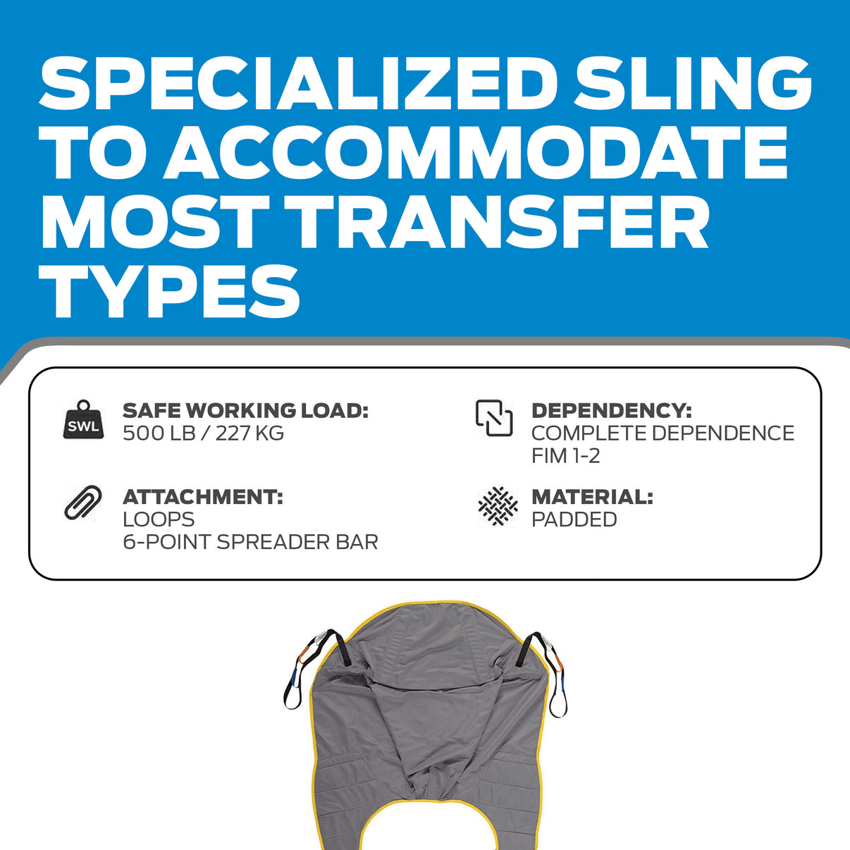 Hoyer Full Back Padded Loop Sling – ShopOrthopedics